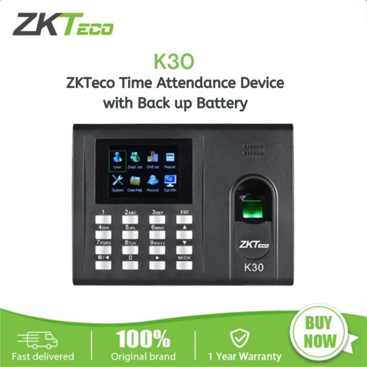ZKTeco K30/ID Fingerprint Time Attendance Terminal Built-in Battery ...