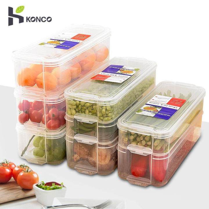 Konco Refrigerator Foods Storage Box Plastic Storage Bins Fruits ...