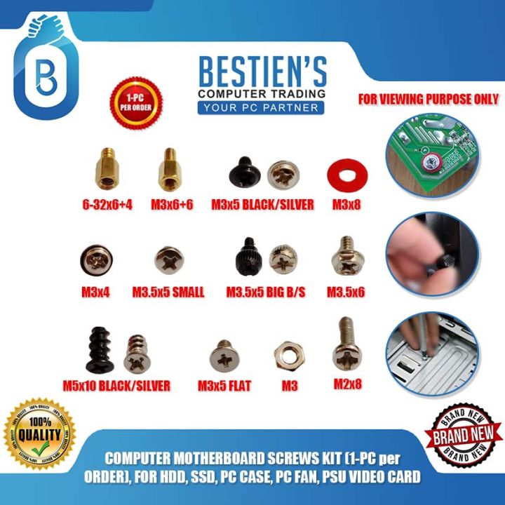 COMPUTER MOTHERBOARD SCREWS KIT (1-PC per ORDER), FOR HDD, SSD, PC CASE ...