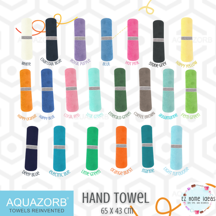 AQUAZORB Hand Towel / Small Towel 65 x 43cm. Right size to dry off your ...