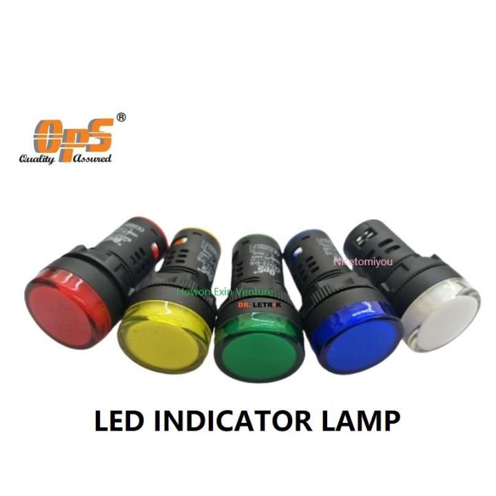 OPS 22mm Panel Mount LED Indicator Pilot Signal Light Lamp (AC 240V ...