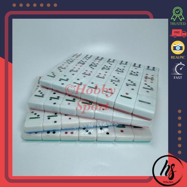 Domino Batu Midi Sedang Akrilik Warna Gaple Set Board Game Dam Mahjong ...