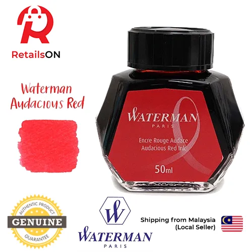 Waterman Ink Bottle 50ml Audacious Red / Fountain Pen Ink Bottle 1pc ...