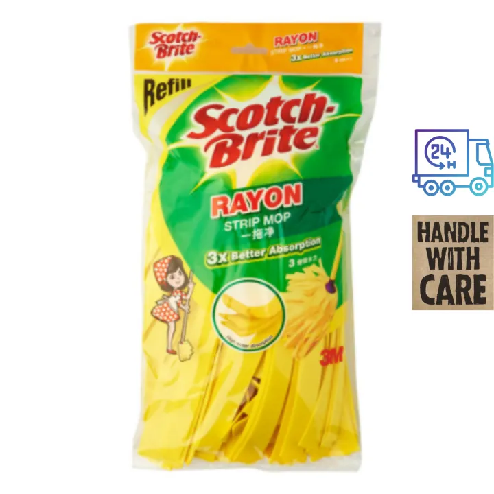 3M Scotch Brite Rayon Yellow Strip Mop Refill | Lazada