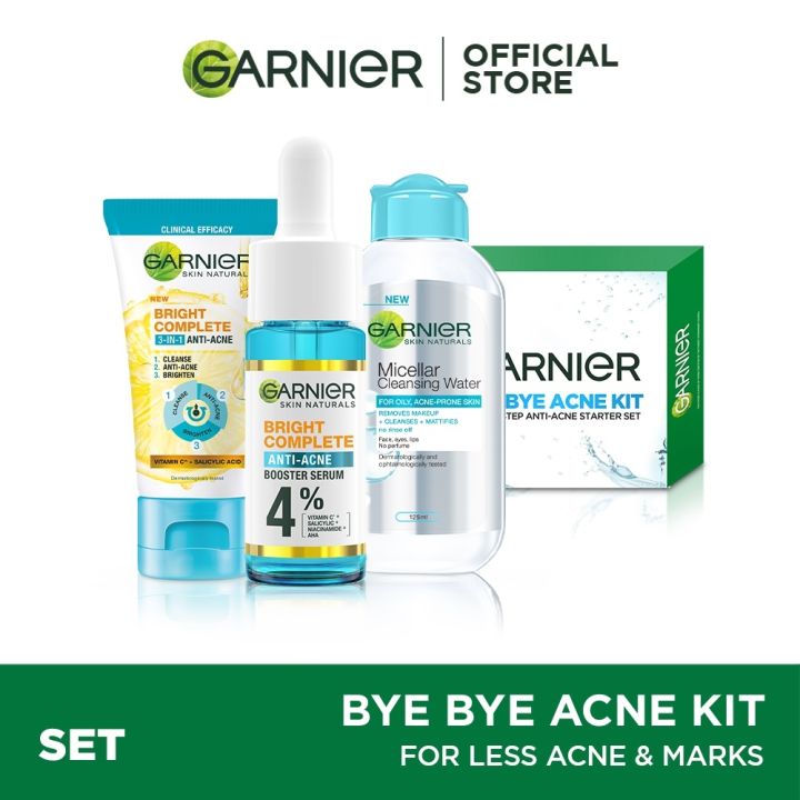 Garnier Bye Bye Acne Kit: Bright Complete Anti-Acne Serum Anti-Acne ...