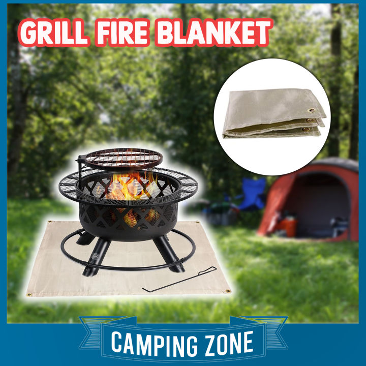 Fire Pit Mat Fireproof Camping Stove Grill Outdoor Camping Portable ...
