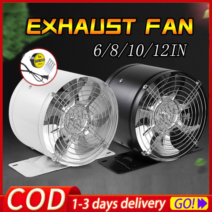 6/8/10/12 "exhaust fan with bracket straight tube fan 7 blade all iron ...
