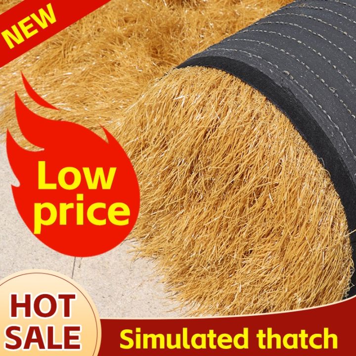 1m x 20m synthetic thatched roof, yellow artificial Mexican straw roll ...