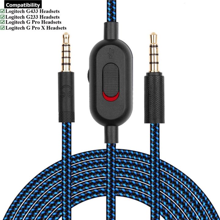 2M Braided Extension Aux Cable for Logitech G Pro X / G Pro / G233 ...