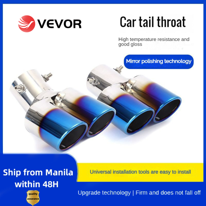 Muffler Tip for Car universal Auto Burnt Blue or Silver Straight/Curved ...