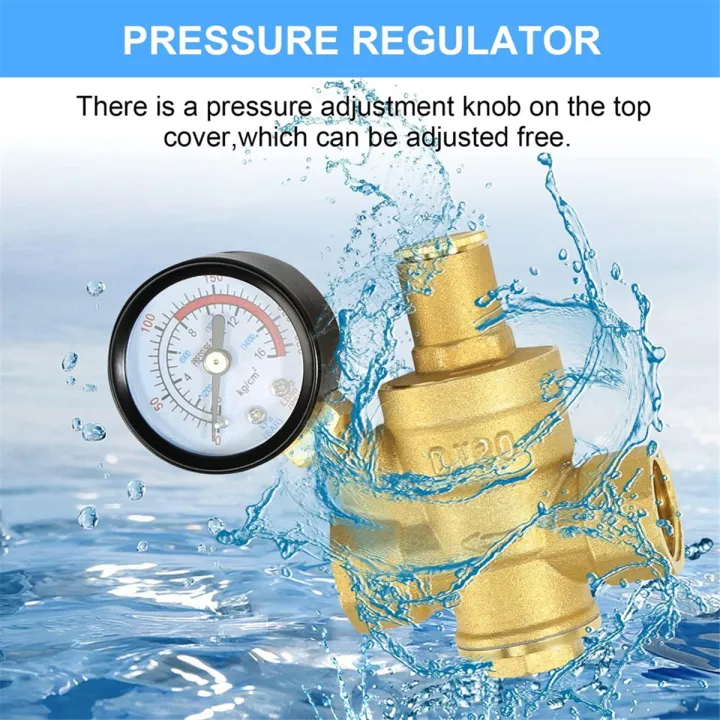 Household Tap Water Pressure Reducing Valve 3/4In with Gauge ...