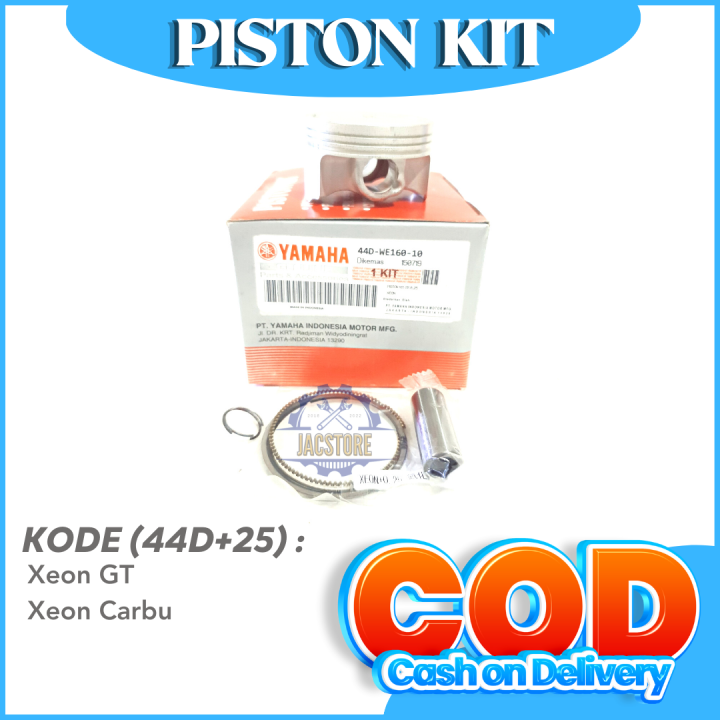 PISTON SEHER KIT SET 44D +25 YAMAHA XEON GT XEON CARBU KARBURATOR ...
