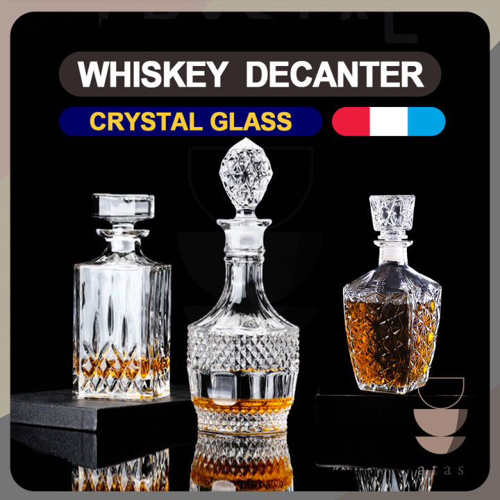 ATAS European Transparent Glass Whisky Decanter Bottle Whiskey Flask ...
