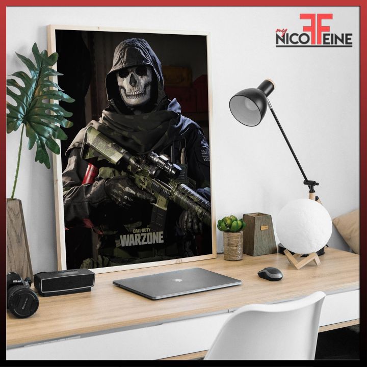 (POSTER ONLY) Call of Duty Warzone Ghost Skin Ps4 PS5 Games Large ...