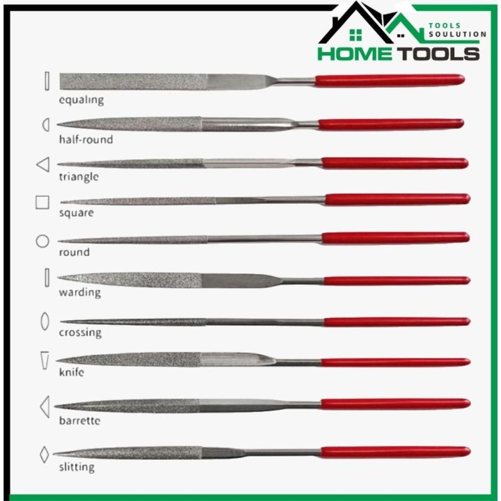 Alat kikir diamond alat kikir besi set 10 pcs 3x140 mm Kikir flat rata ...