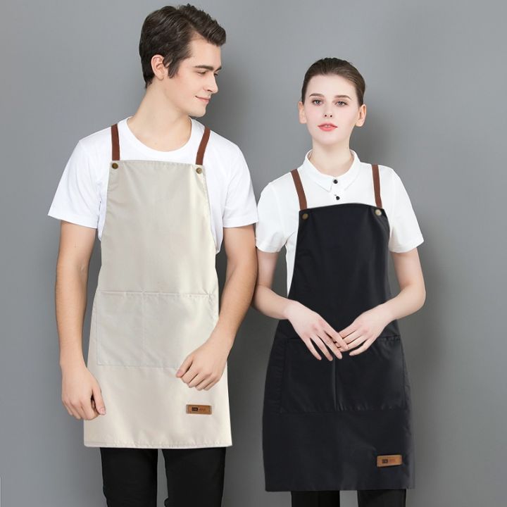 Waterproof Kitchen Apron Big Pocket Restaurants Oilproof Kitchen Apron ...
