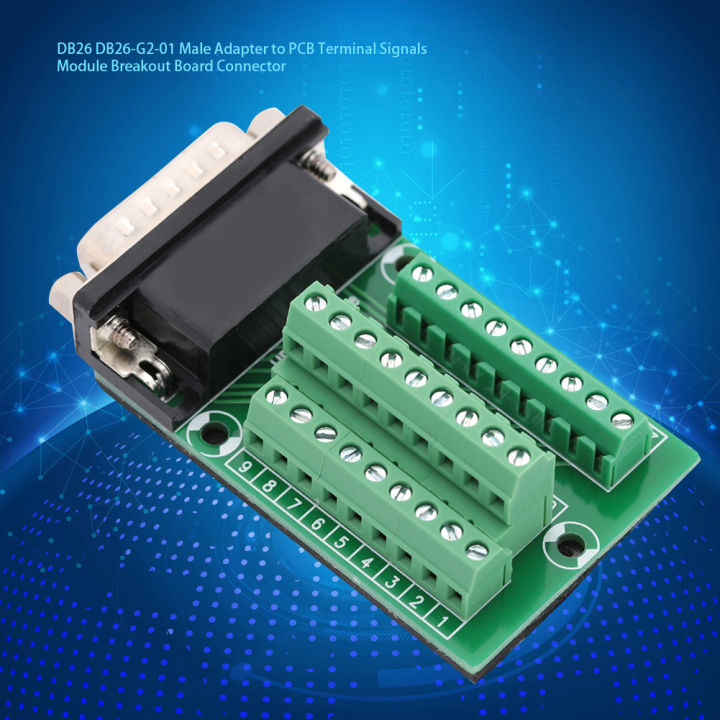 DB26 Breakout Connector PCB Terminal Signals Module DB26-G2-01 Male ...