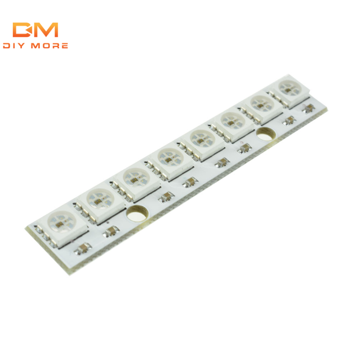 diymore 8-bit WS2812 5050 RGB 8 Strip LEDs 5V Built-in Full-color Light ...