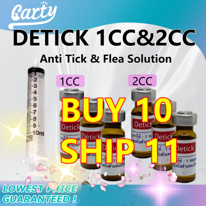 Detick 1cc & 2cc Anti Tick and Flea Spot on Treatment for Dogs and Cats | Lazada PH