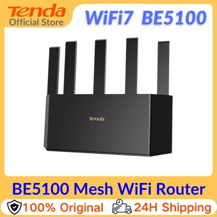 Tenda Router BE5100 Wi-Fi 7 Router Dual-Band 2.5GE Mesh Network 5 High-Gain Antennas Wifi ...