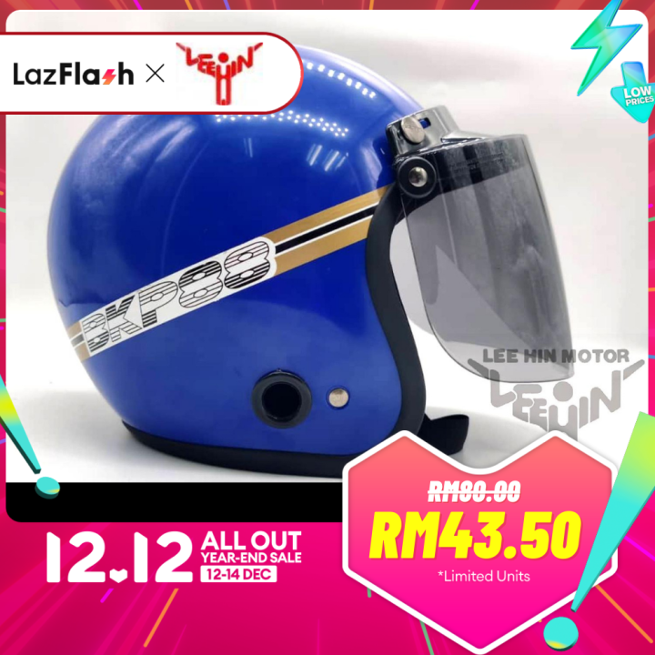 Topi Motor BKP 88 + Percuma Visor Hitam | Lazada
