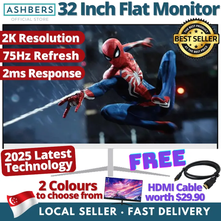 PROMO 32 inch Ultra-Thin Flat Monitor Screen, LED Computer Gaming ...