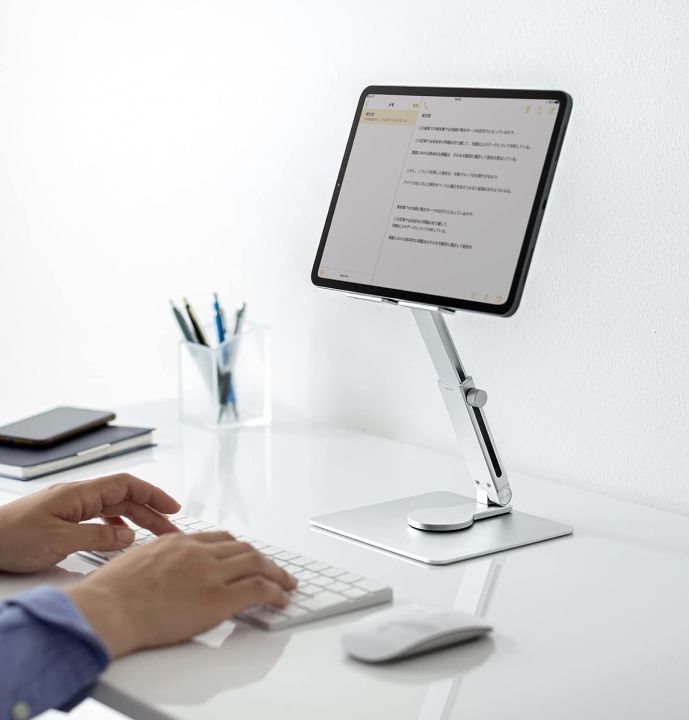 ขาตั้งแท็บเล็ต อลูมิเนียมแบบพกพาหมุนได้ ยึดได้ Aluminum desktop stand ...
