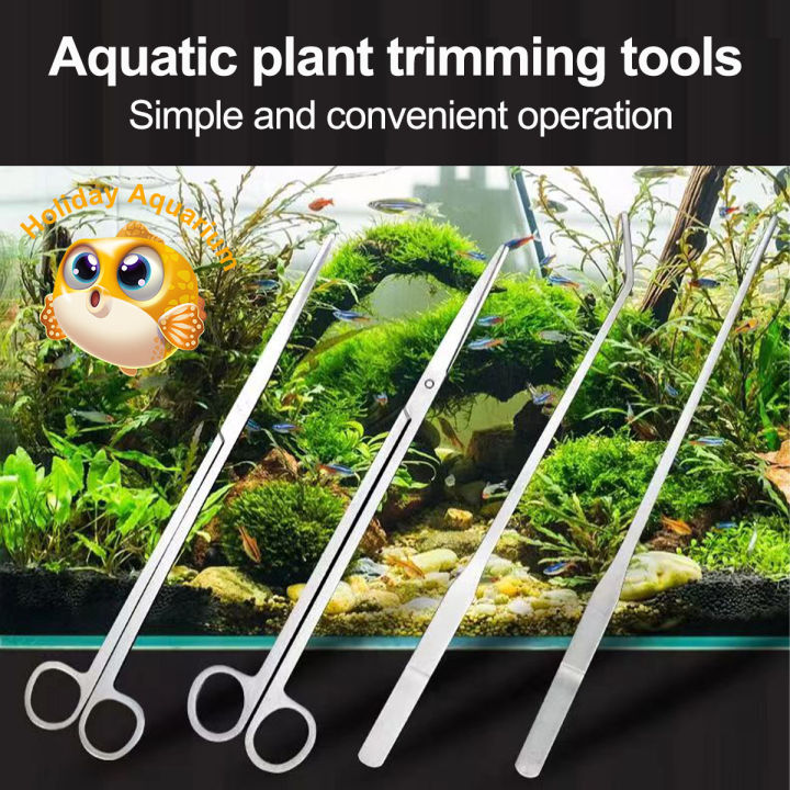 Aquarium plant tools stainless steel tweezers scissors fish tank ...