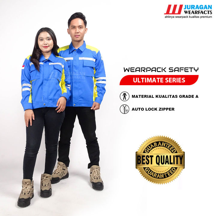 Wearpack Kerja Warna Biru Benhur Kombinasi Kuning | Lazada Indonesia