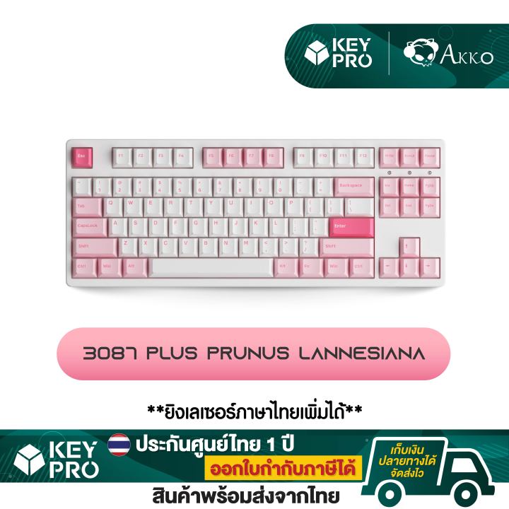 คีย์บอร์ด Akko 3087 Plus Prunus Lannesiana TKL 87 ปุ่ม Mechanical ...