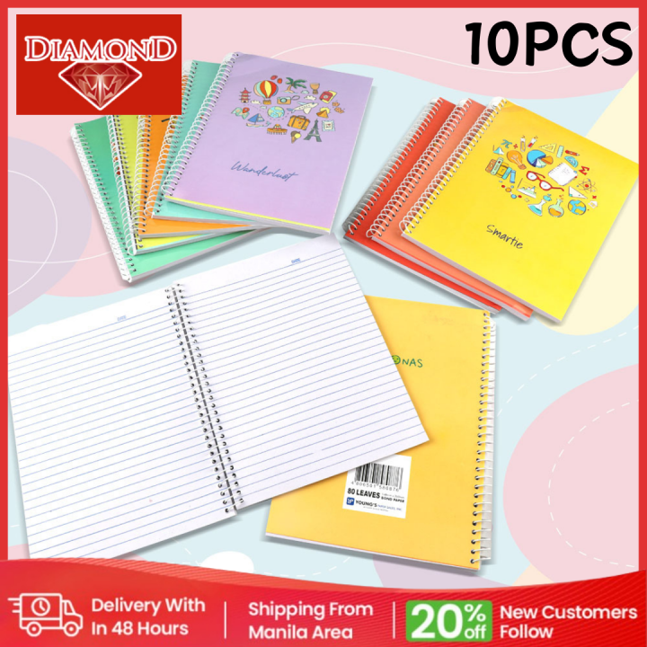 SPIRAL NOTEBOOK ASSORTED DESIGN 80leaves 10pcs per ream (Sold per Ream ...
