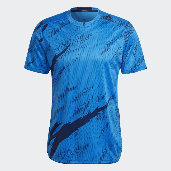 adidas เทรนนิง เสื้อยืดพิมพ์ลาย Designed 4 Training ผู้ชาย สีน้ำเงิน ...