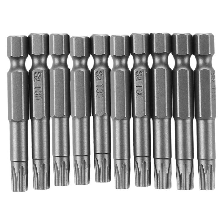(VMKZ) 6mm T30 50mm Long Magnetic Torx Screwdriver Insert Bits Tool 10 ...