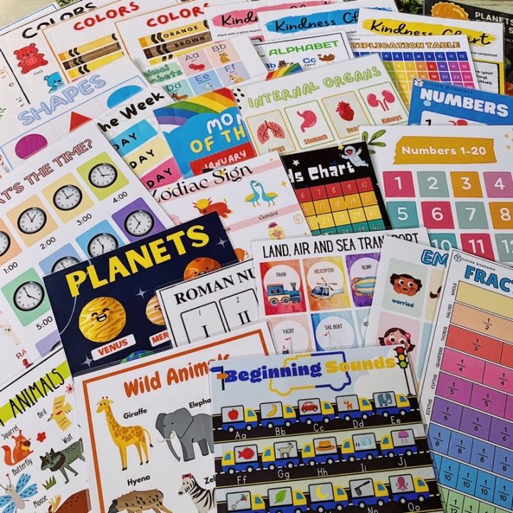 Laminated Educational Charts - A4 Size # COLOR | Lazada PH