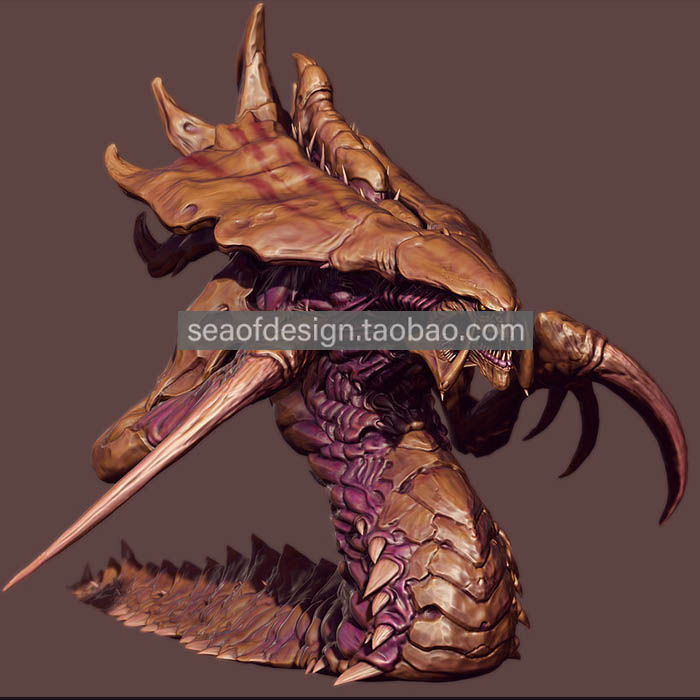 Ultra-fine starcraft 2 zerg hydralisks 3d model zbrush project source ...
