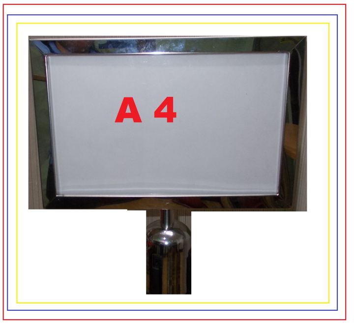Stanchion Post with signage, Silver Finish for Belt Retractable Crowd ...