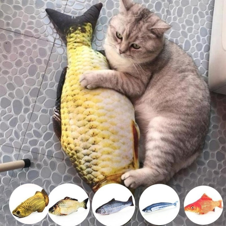 Cat Toy Creative 3D Fish Shape Cat Toy Simulation Plush Fish Pet Catnip ...