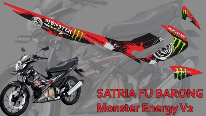 Stiker striping Suzuki satria fu barong Monster Energy v2 | Lazada ...
