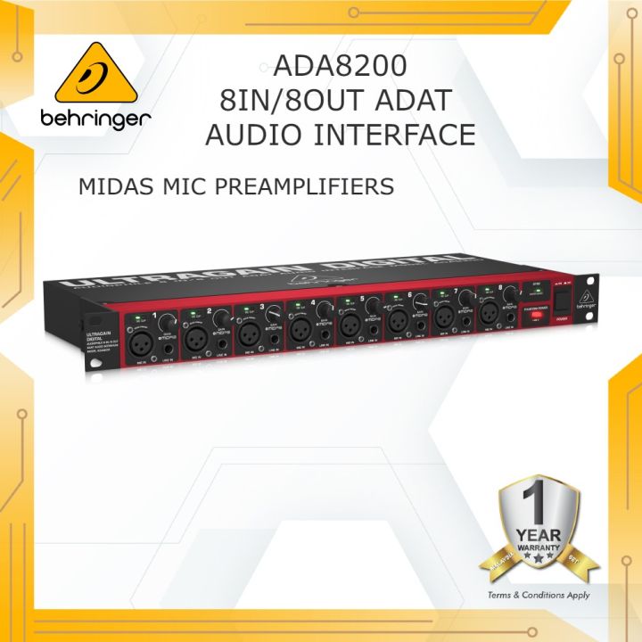 [100% AUTHENTIC] BEHRINGER ULTRAGAIN DIGITAL ADA8200 Audiophile 8 In/8 ...
