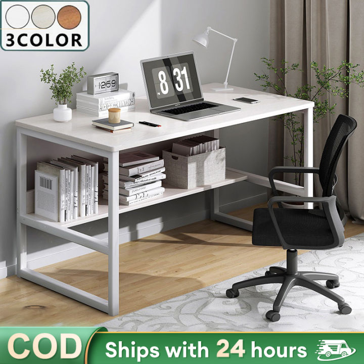 Study Table With Rack Double Layer Computer Table 80/100/120 CM Writing ...
