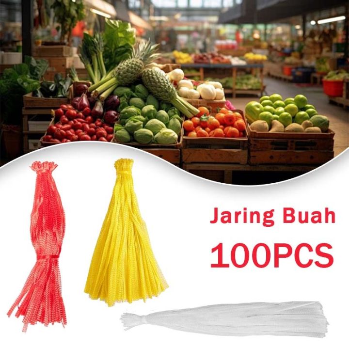 100pcs Jaring Untuk Buah Jaring Buah Buahan Kantong Buah Jaring Polinet ...