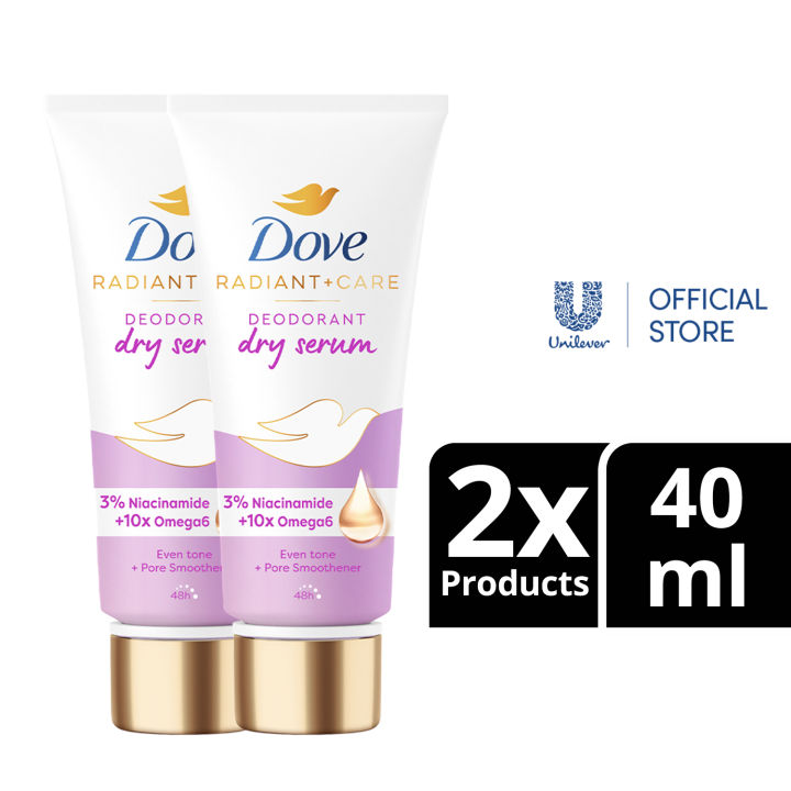 [BUNDLE OF 2] Dove Radiant + Care Deodorant Dry Serum 3% Niacinamide ...