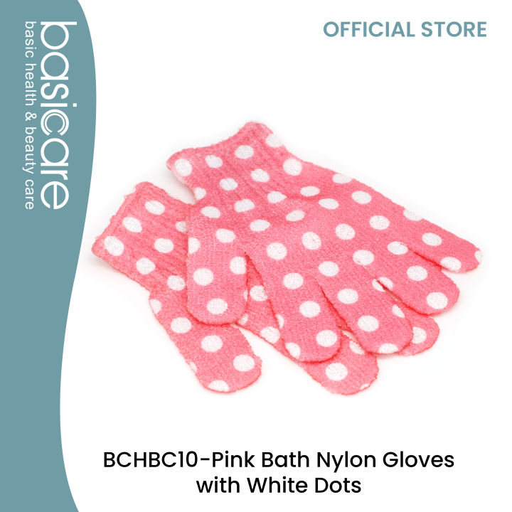 BASICARE Pink Bath Nylon Gloves BCHBC10 | Lazada PH