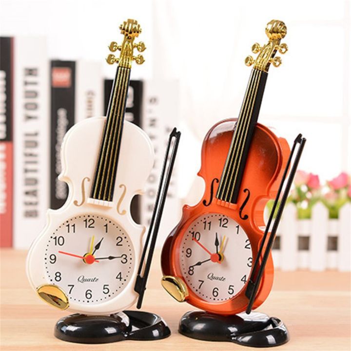 Uniqe Instrument Table Clock Violin Gift Home Decor Quartz Alarm Clock ...