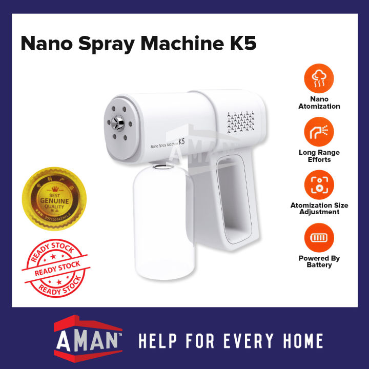 K5 Nano Spray Machine Sanitizer Spray Machine Disinfection Sprayer Nano Blue Ray Atomizer Mist ...