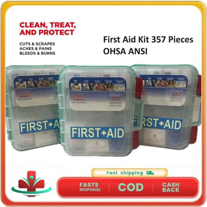 First Aid Kit 357 Pieces OSHA ANSI Certified | Lazada PH
