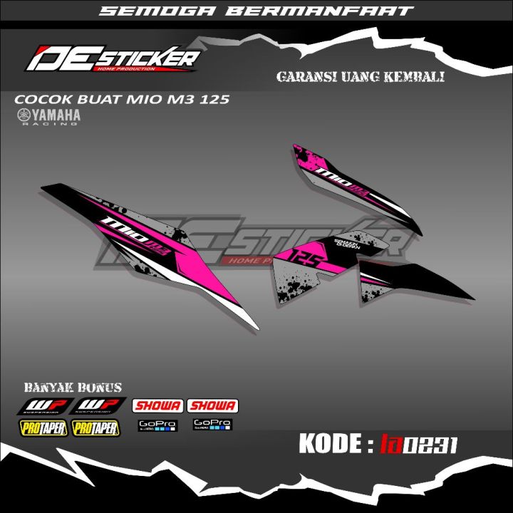 Striping Stiker Motor Mio M3 Semifull List Simple Keren Kode LA0231 ...