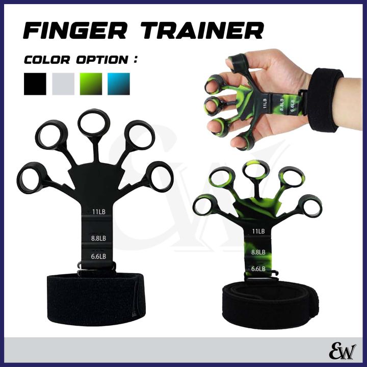 Silicone Hand Finger Grip Strengthener Workout Gripper Strength Stroke ...