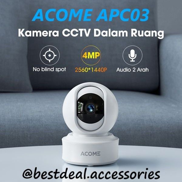 Acome APC03 Smart CCTV IP Camera 4MP 1440P Kamera Dalam Ruangan ...