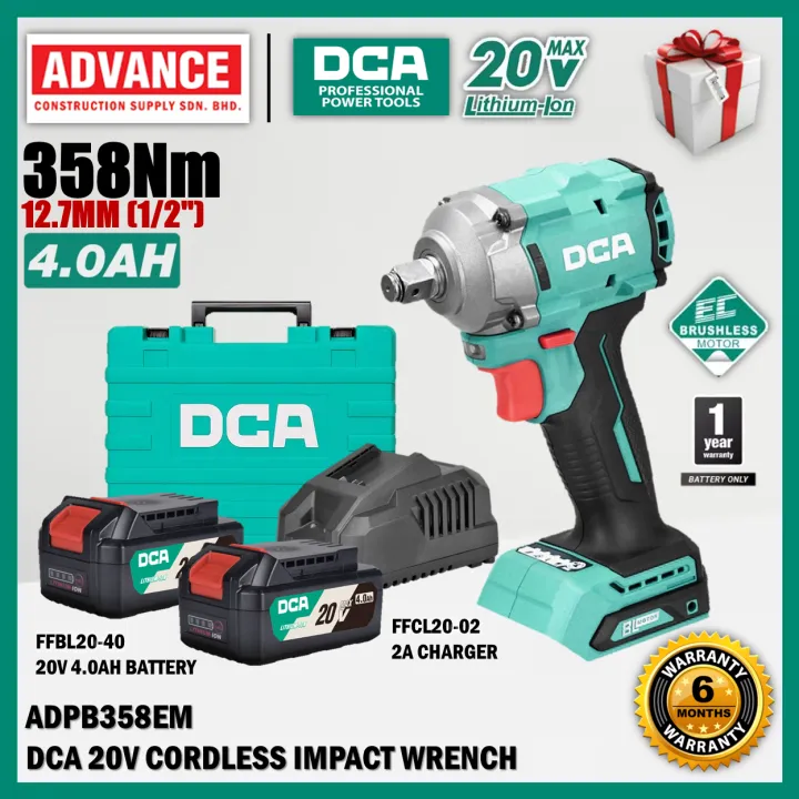 DCA ADPB358 / ADPB358EM 20V Cordless Brushless Impact Wrench (1/2 ...